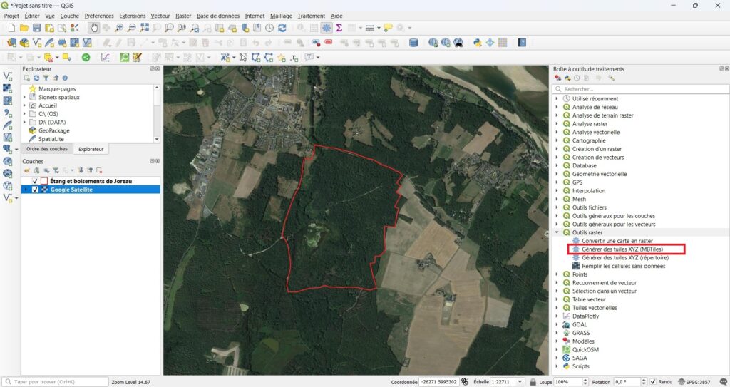 Créer un fond d'images tuilées MBTiles avec QGIS Créer un fond d'images tuilées MBTiles avec QGIS