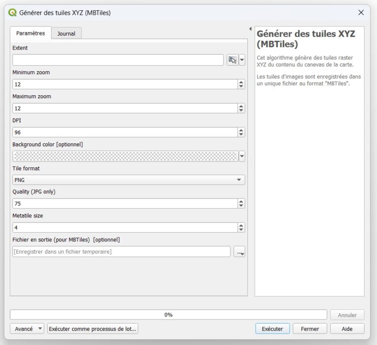 Créer un fond d'images tuilées MBTiles avec QGIS