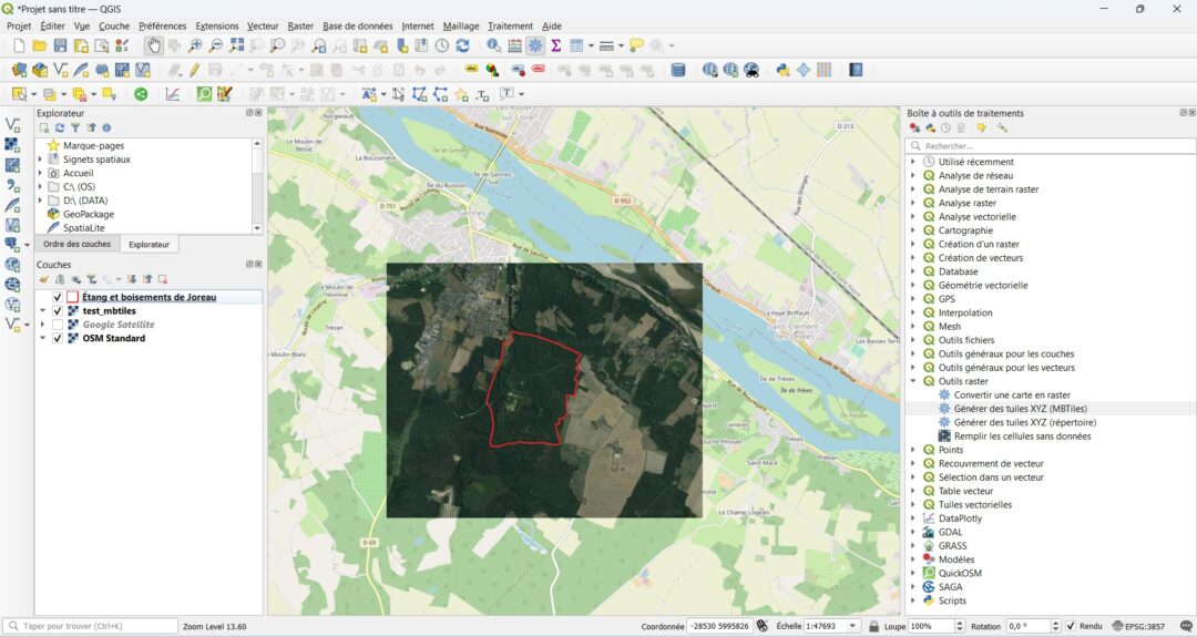 Créer un fond d'images tuilées MBTiles avec QGIS